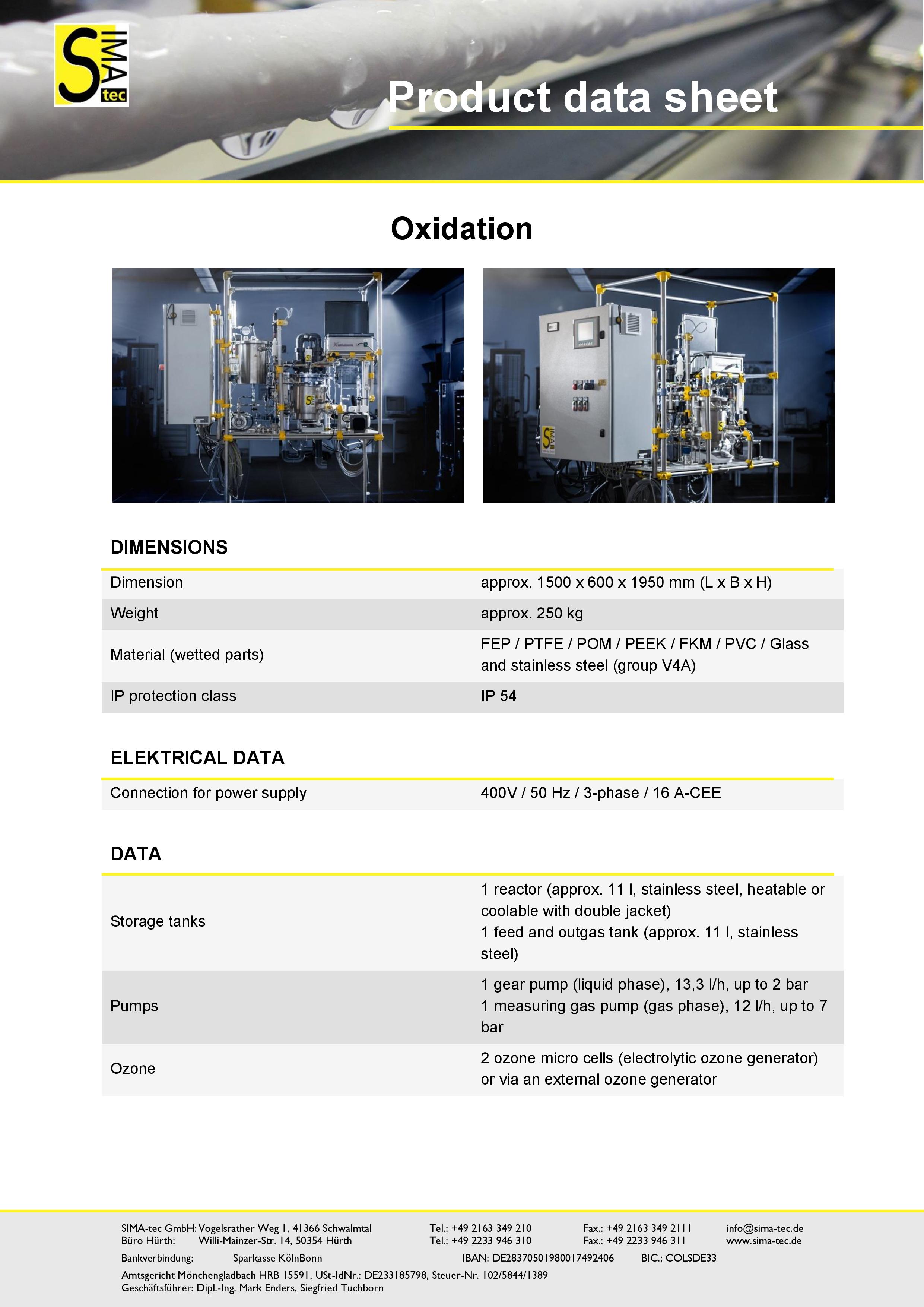 DS Oxidation - SIMA-tec GmbH - SIMA-tec GmbH